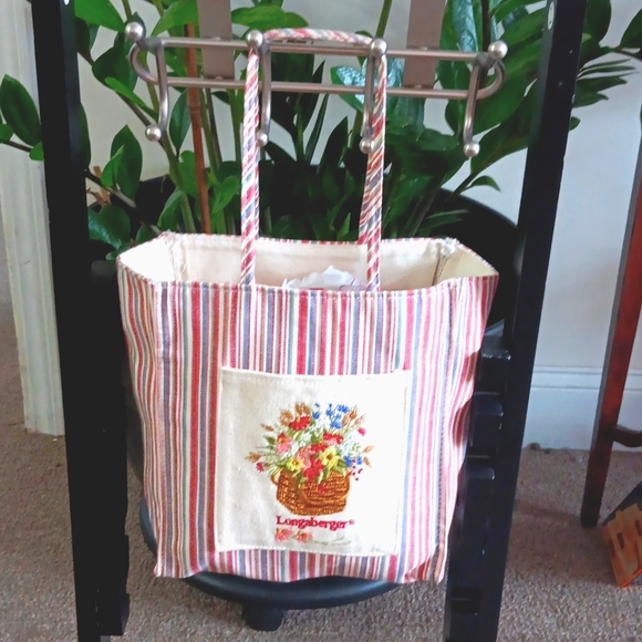 Longaberger | Bags | Vintage Longaberger Tote Bag With Floral Design ...